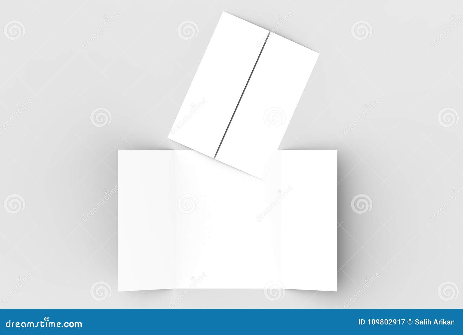 Double Gate Fold Vertical Brochure Mock Up on Soft Gray Stock ...