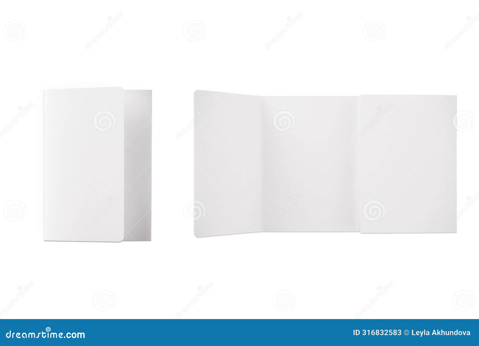 Double Gate Fold Vertical Four Panel Brochure Blank White Template For ...