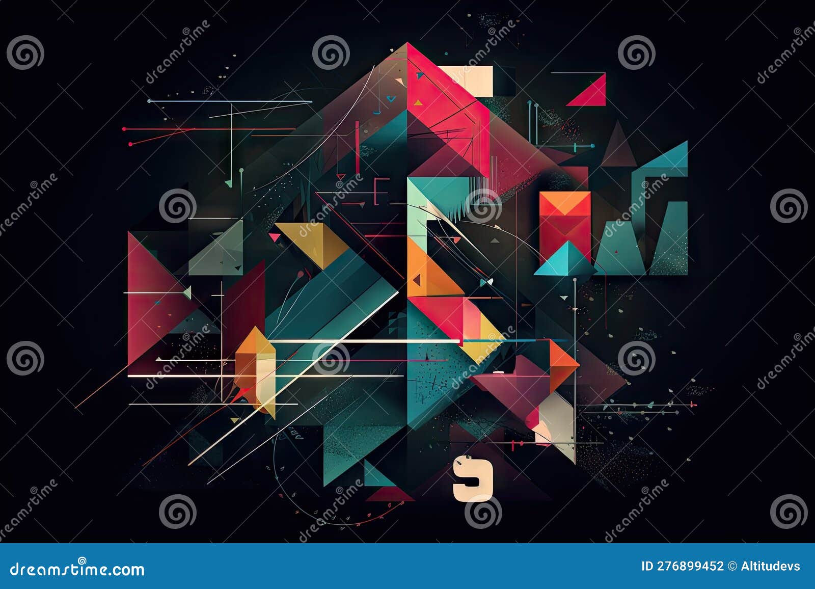 Double Geometric Typography, with Different Fonts and Colors Stock ...