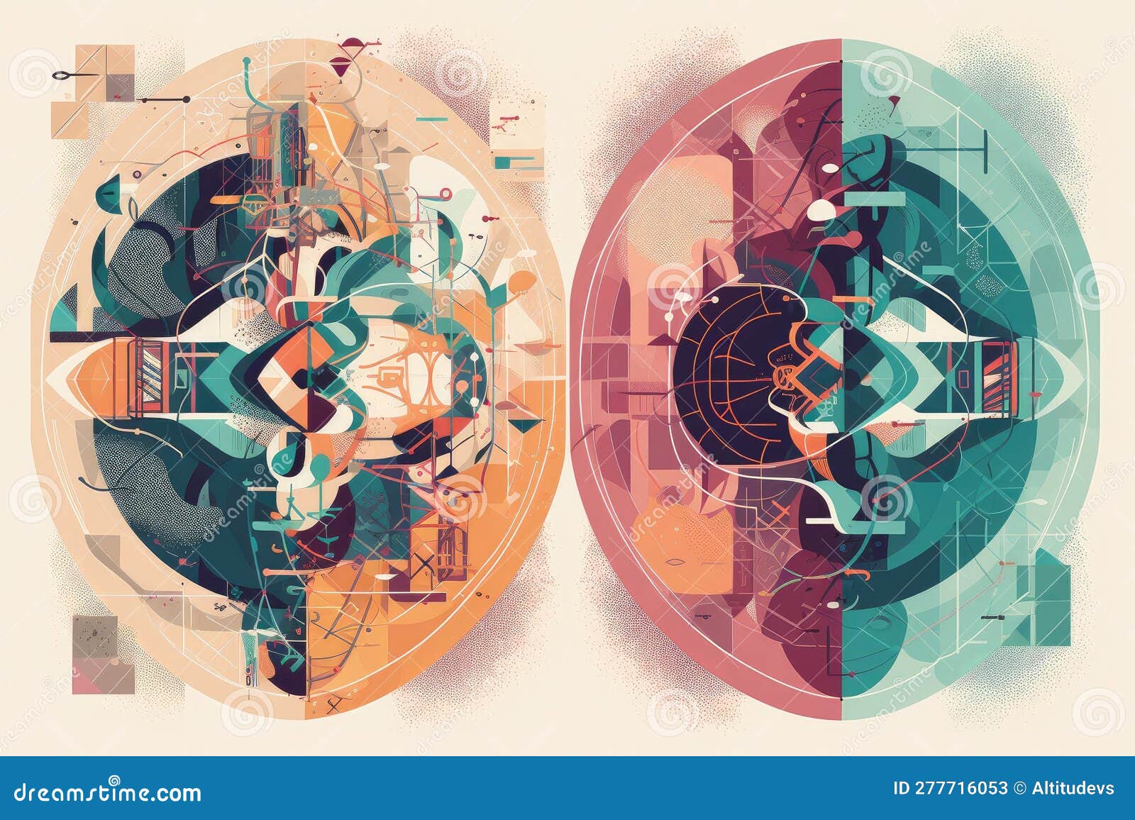 Double Geometric Typography, with Different Fonts and Colors Stock ...