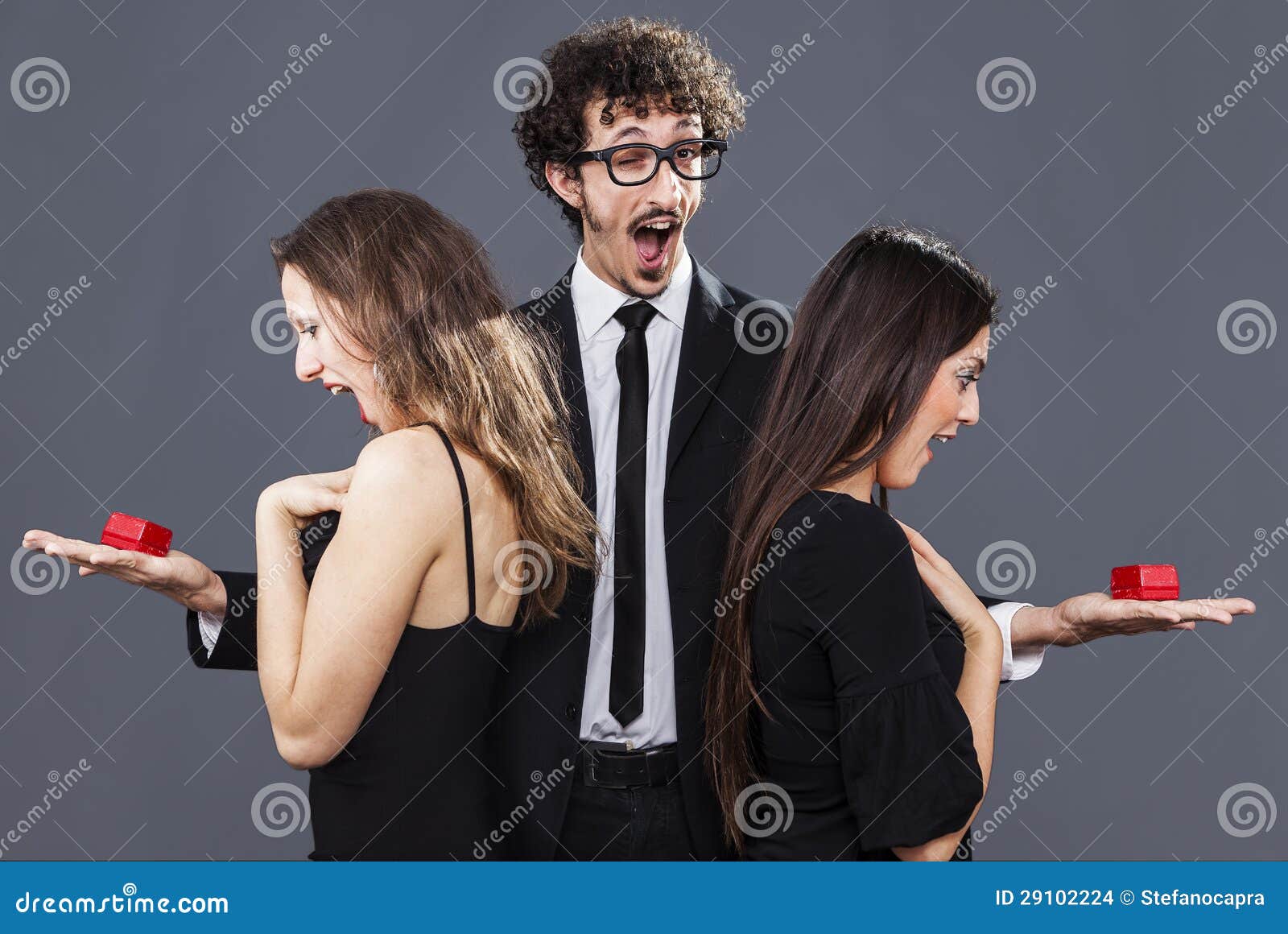 Double Gift for His Girlfriends Stock Photo - Image of boyfriend, black ...