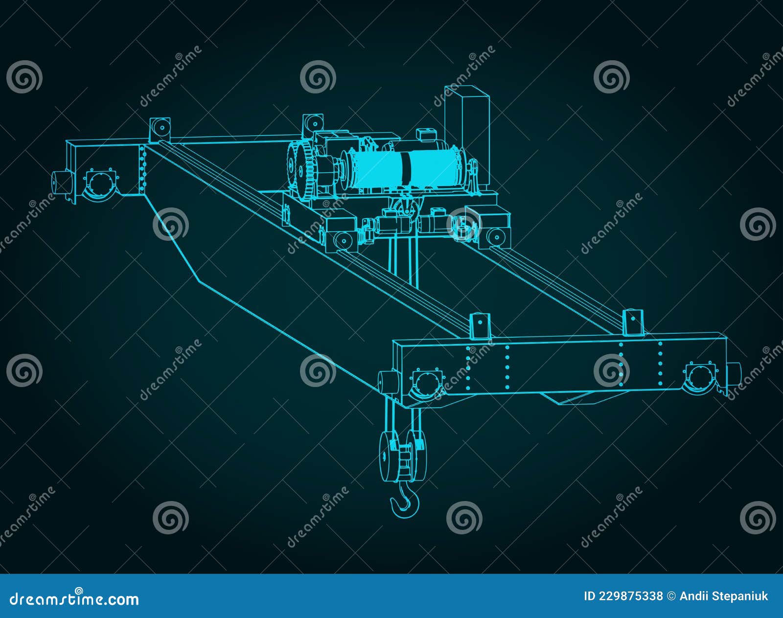 Overhead Crane Cartoon Vector | CartoonDealer.com #70460739