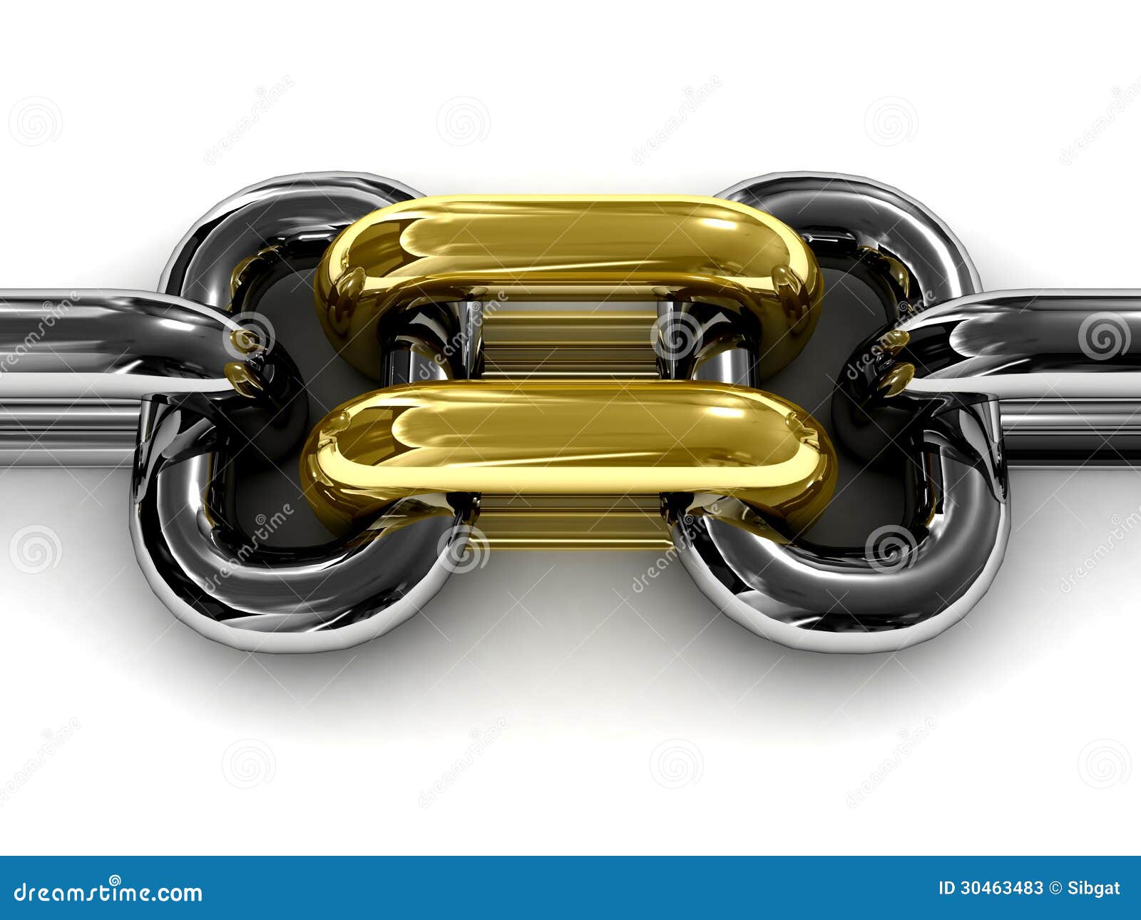 Double gold chain link. stock illustration. Illustration of iron - 30463483