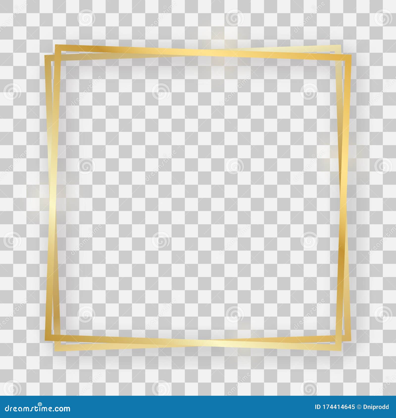 Double Gold Shiny Square Frame Stock Illustration - Illustration of ...