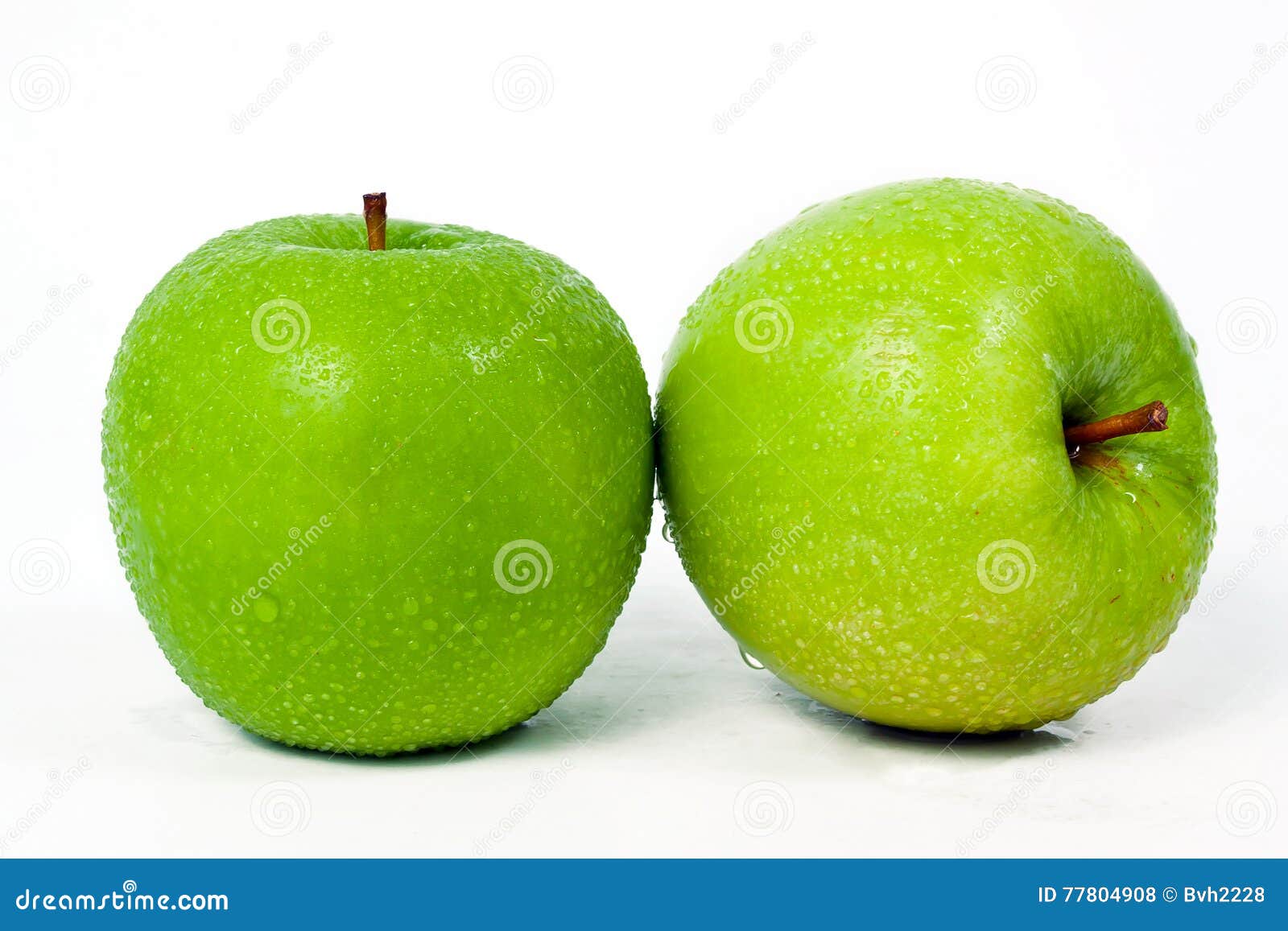 Double Green Apple Isolated on White Background Stock Photo - Image of ...