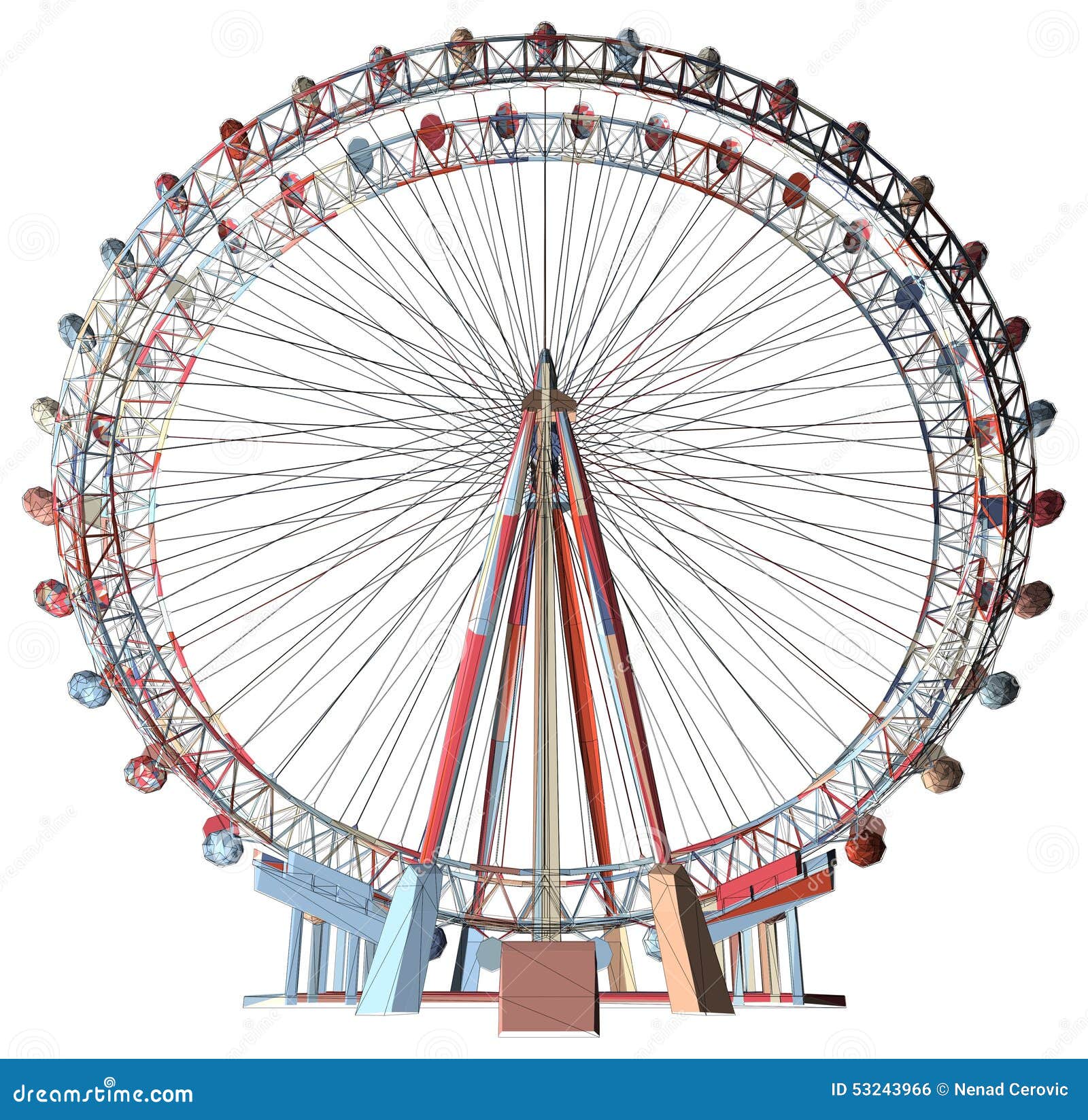 Double Green Carousel Vector Stock Vector - Illustration of amusement ...