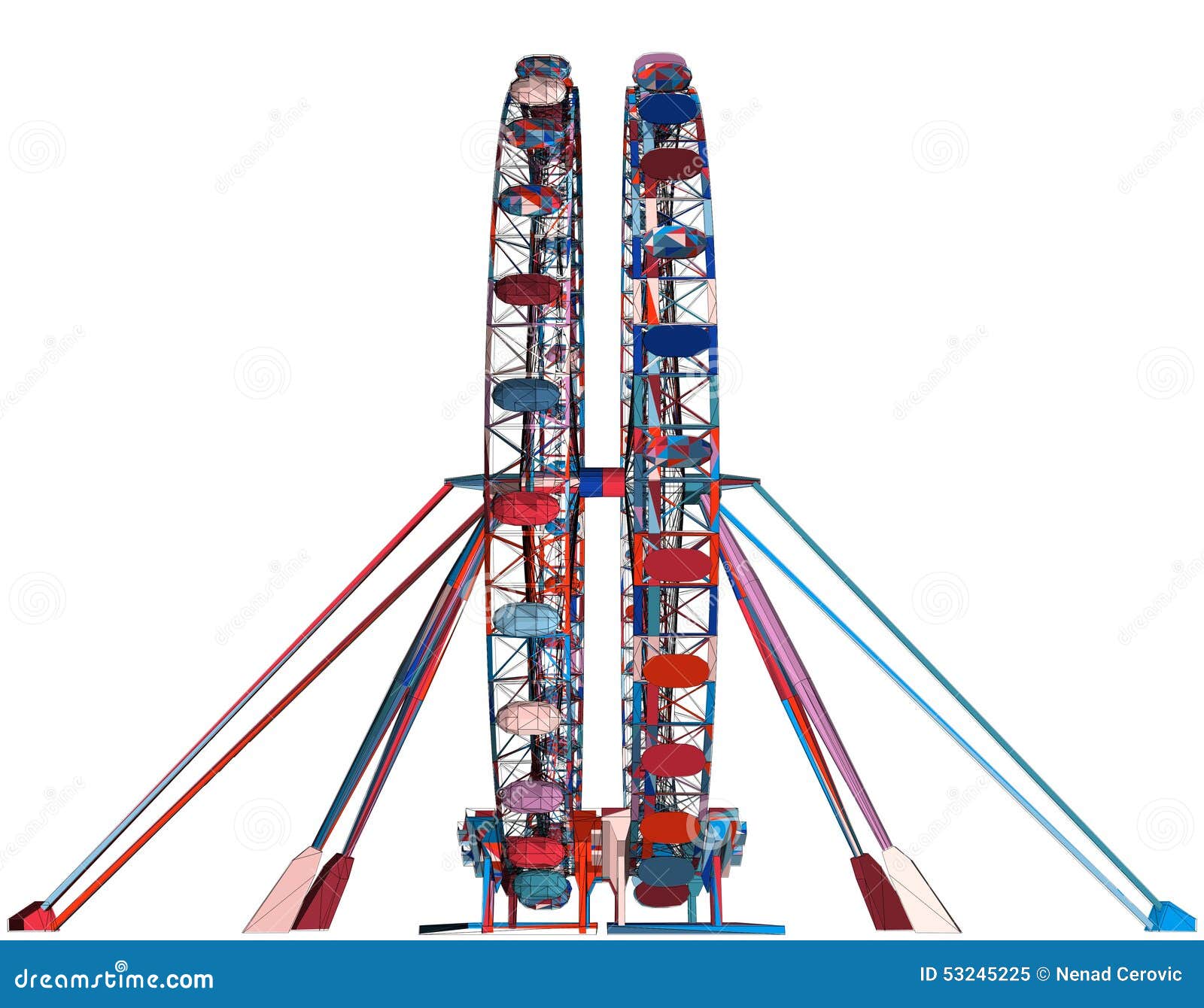 Double Green Carousel Vector Stock Vector - Illustration of cloud ...