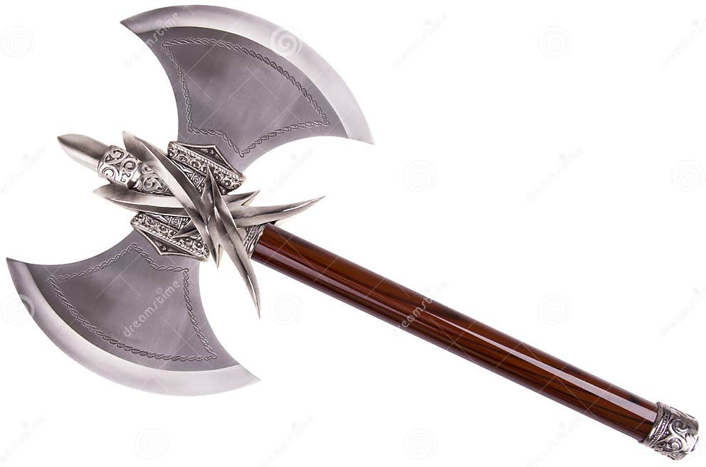 Double hache photo stock. Image du butoir, duel, blanc - 39378896