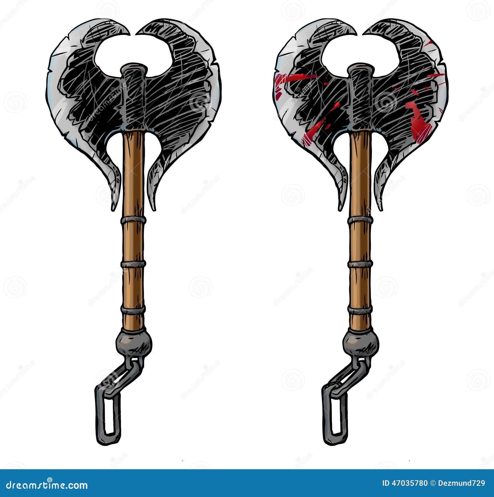 Double hache illustration stock. Illustration du chiffre - 47035780