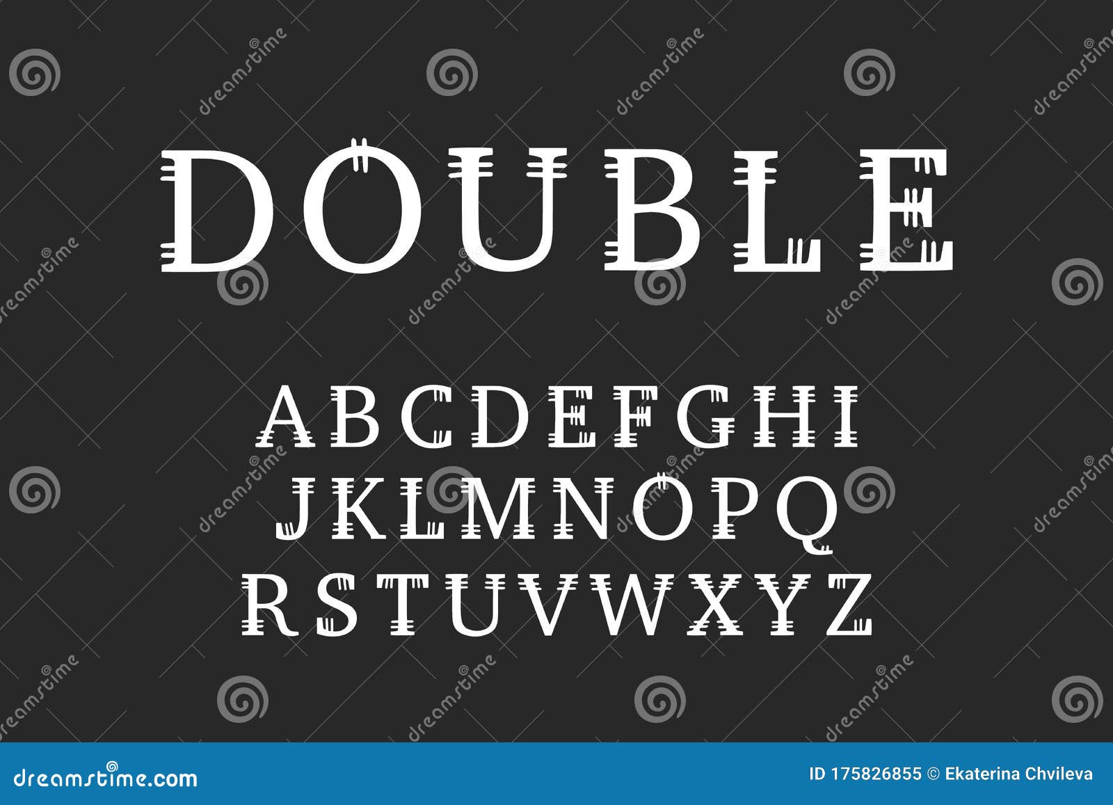 Double Hand Drawn Vector Type Font in Decorative Style Stock ...
