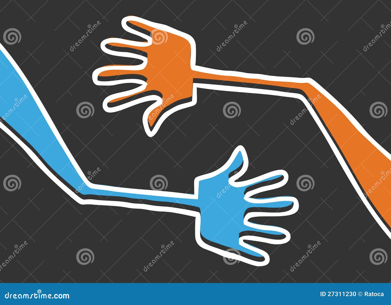 Double hands stock vector. Illustration of hands, hand - 27311230
