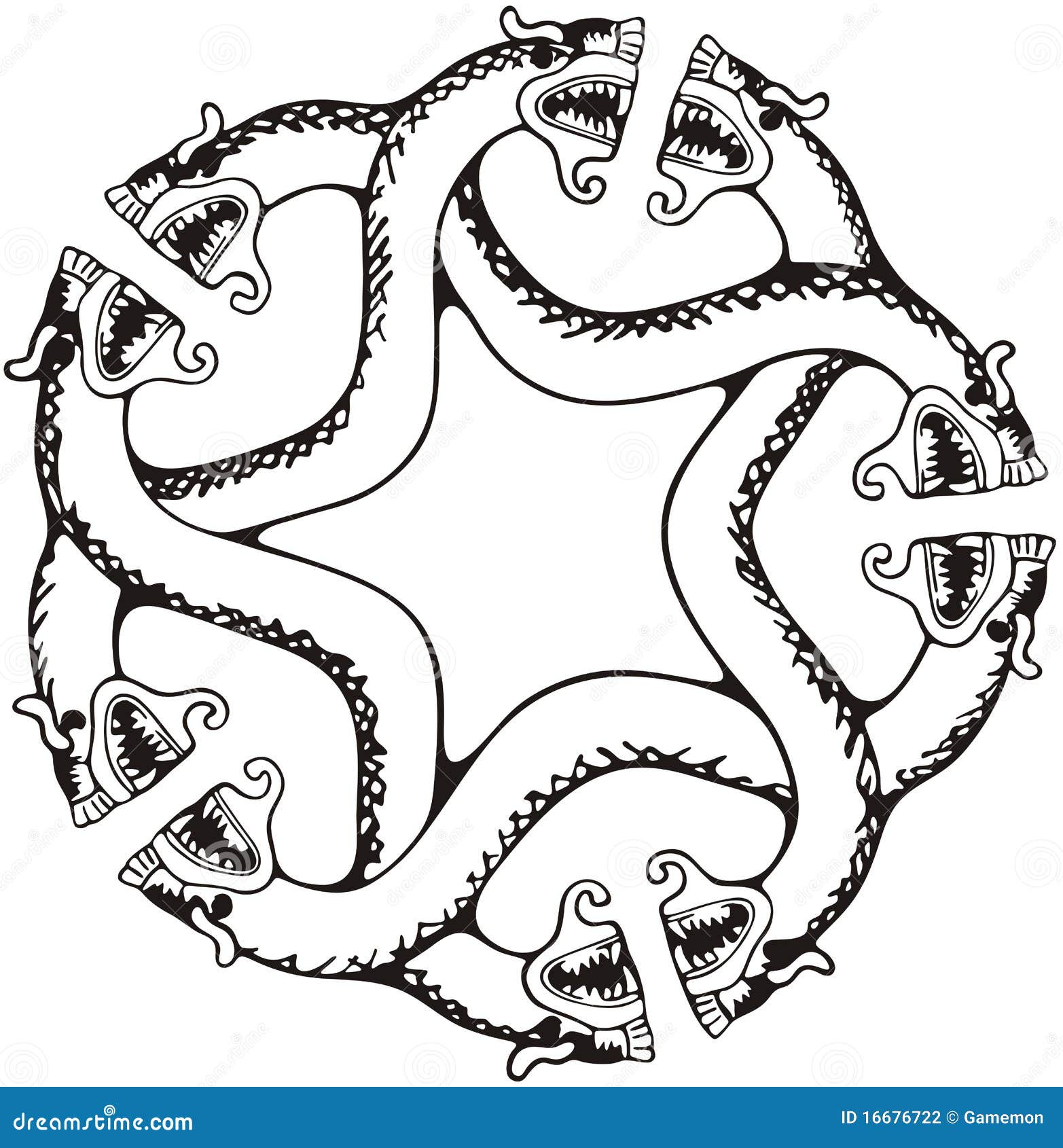 Double Dragons Ouroboros Infinity Symbol Vector Illustration ...