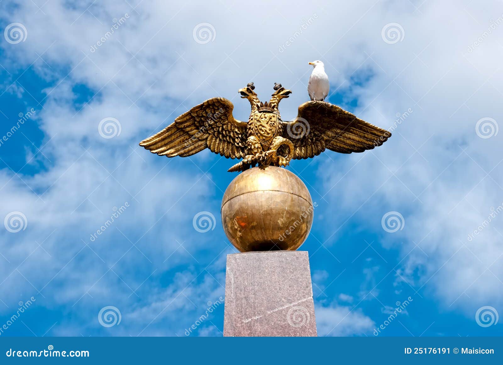 Double-headed eagle. stock image. Image of bird, gold - 25176191