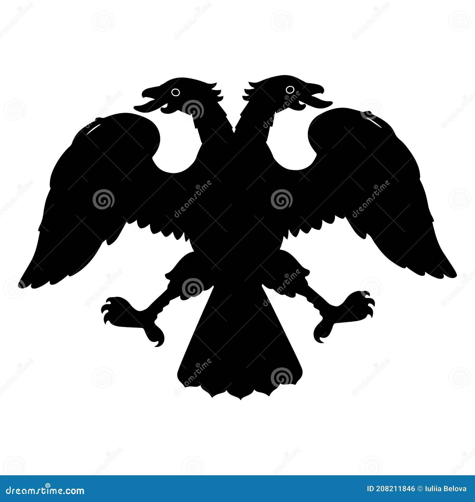 Double-headed Eagle with Spread Wings. Emblem, Symbol Stock Vector ...