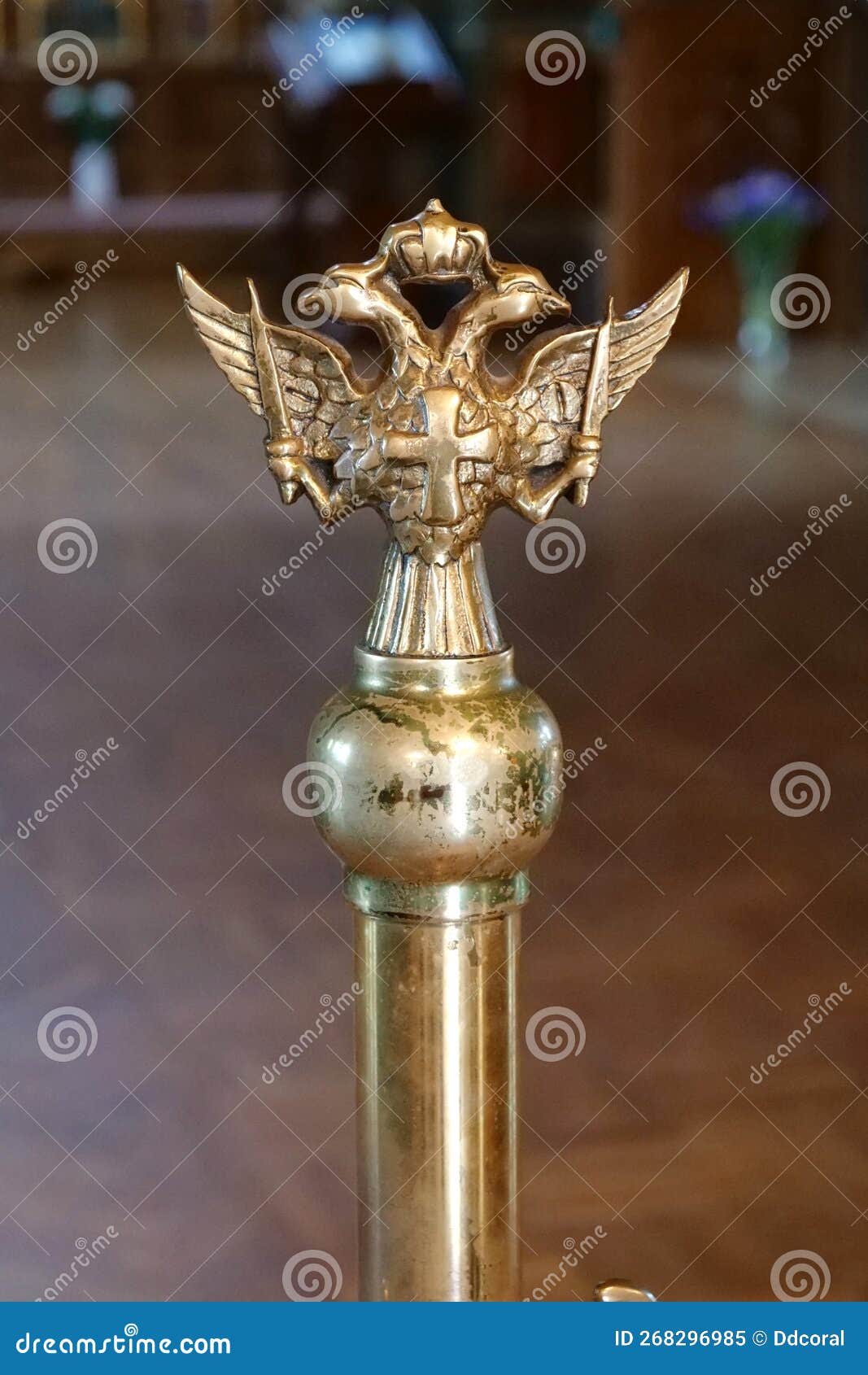 Double-headed Eagle with Two Swords, Cross and Crown Inside Temple ...