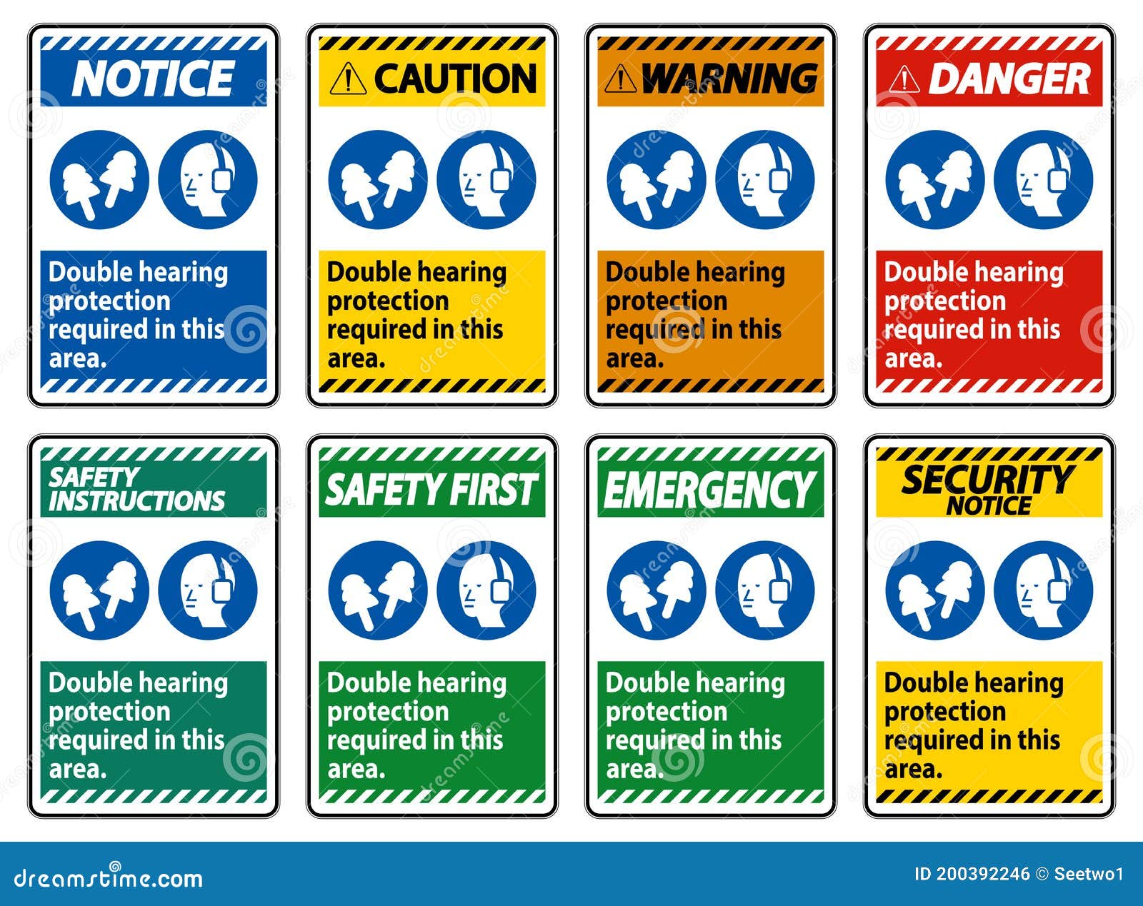 Double Hearing Protection Required in this Area with Ear Muffs & Ear ...