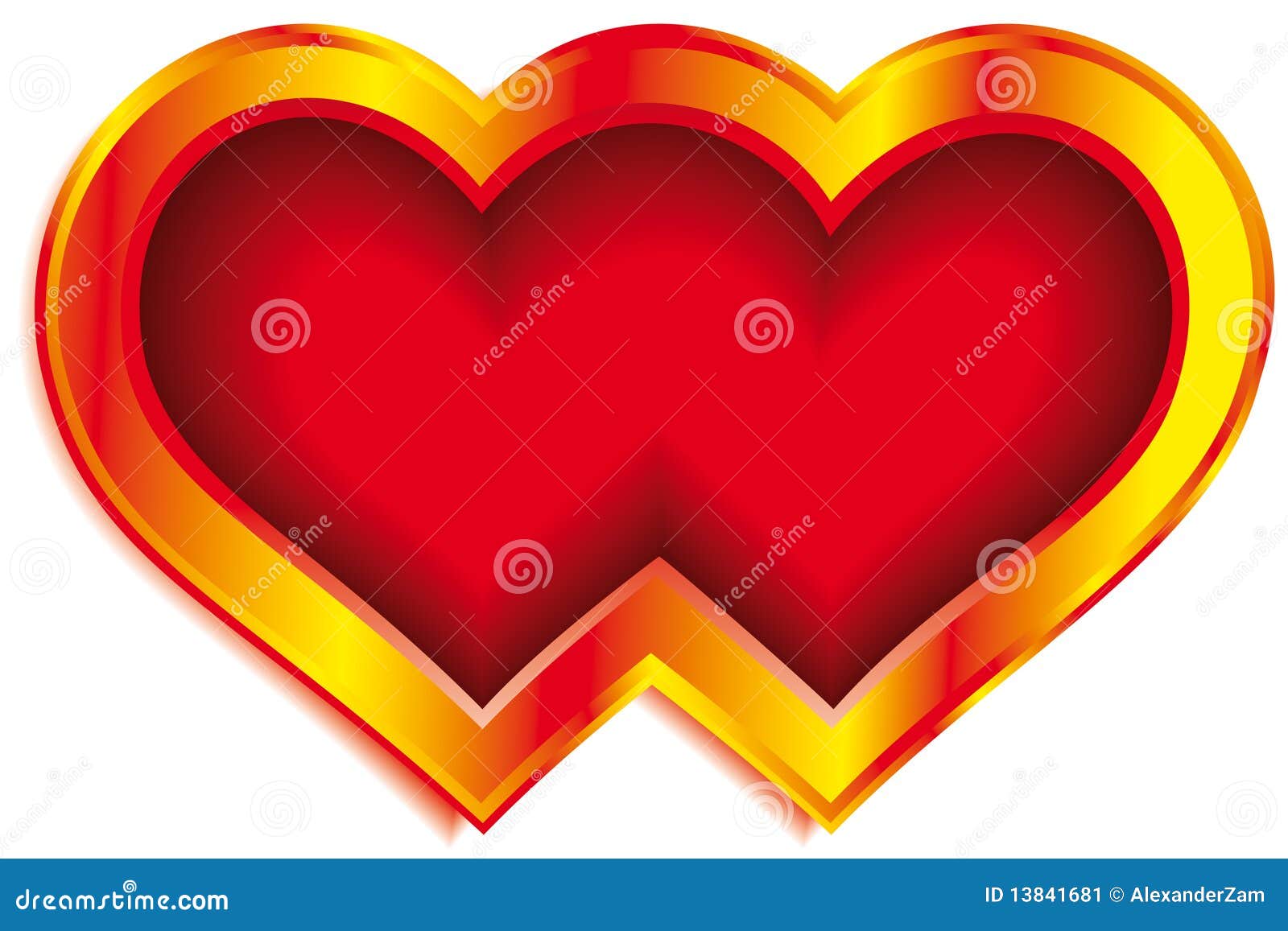 Double heart stock vector. Illustration of modern, beauty - 13841681