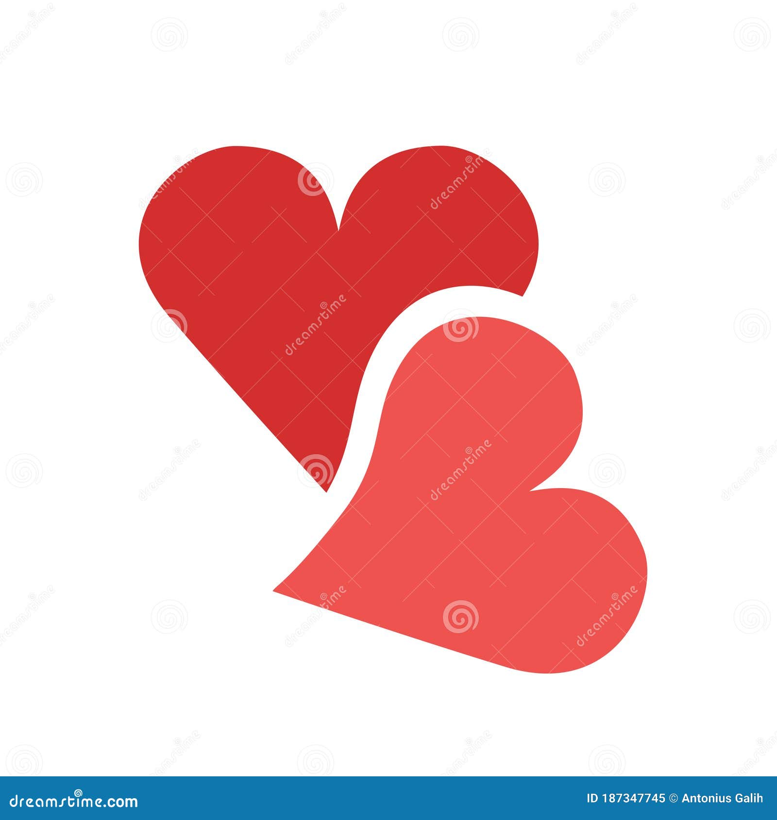 Double Heart Flat Illustration Stock Illustration - Illustration of ...
