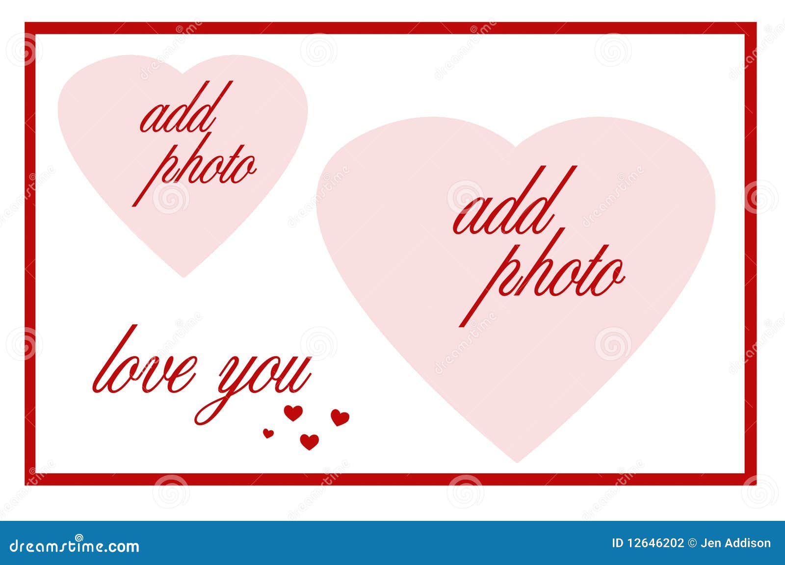 Double heart frame stock illustration. Illustration of isolated - 12646202