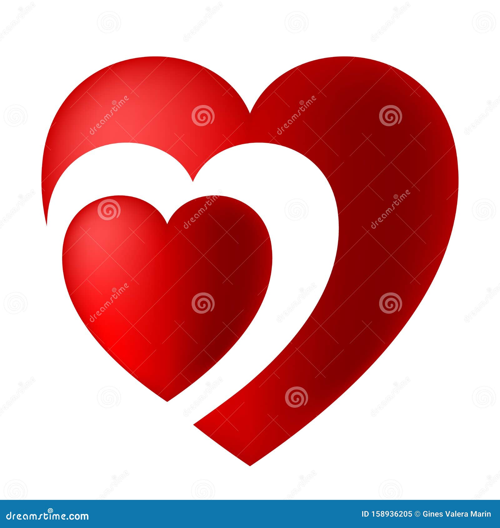 Double Heart Icon with Gradients. Simple and Isolate Picture Stock ...