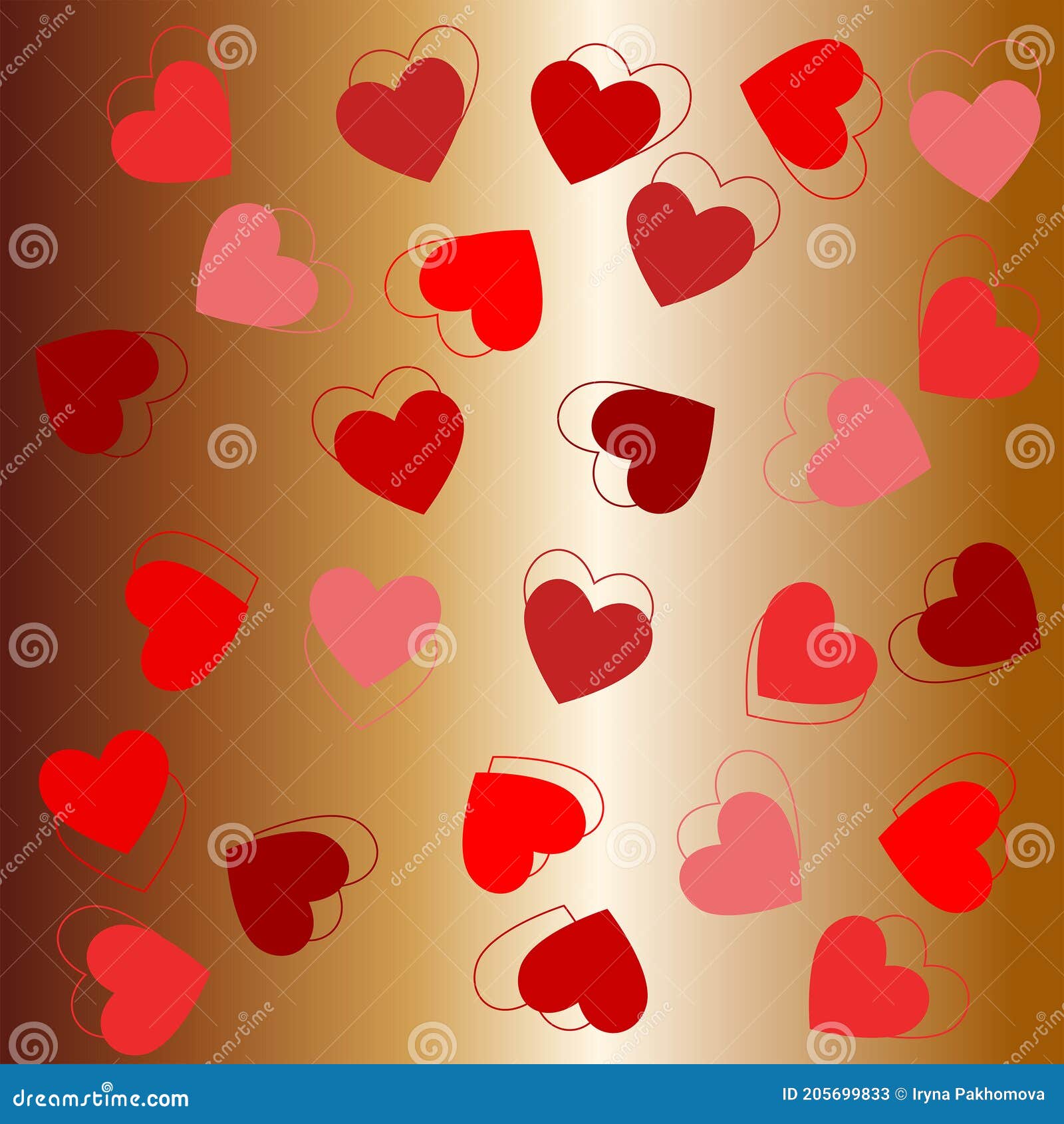 Double Heart Pattern on Bronze Stock Vector - Illustration of gradient ...