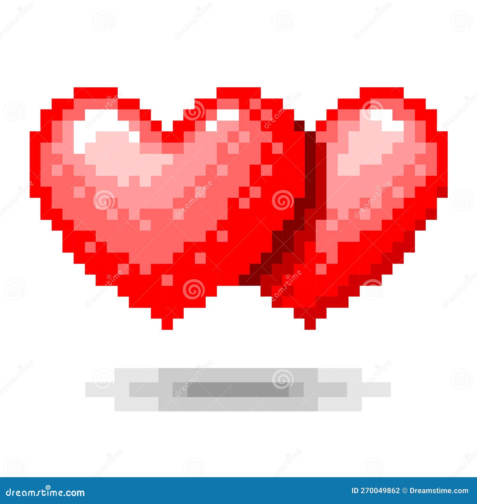 Double Heart pixel concept stock vector. Illustration of design - 270049862