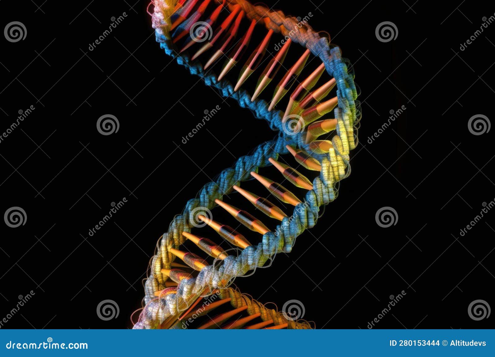 The Double-helical Structure of Dna, with the Base Pairs Visible Stock ...