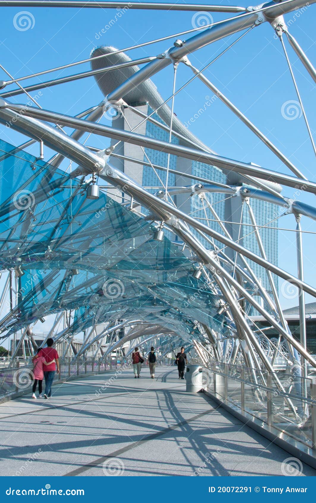 The Double Helix Bridge editorial photo. Image of railing - 20072291