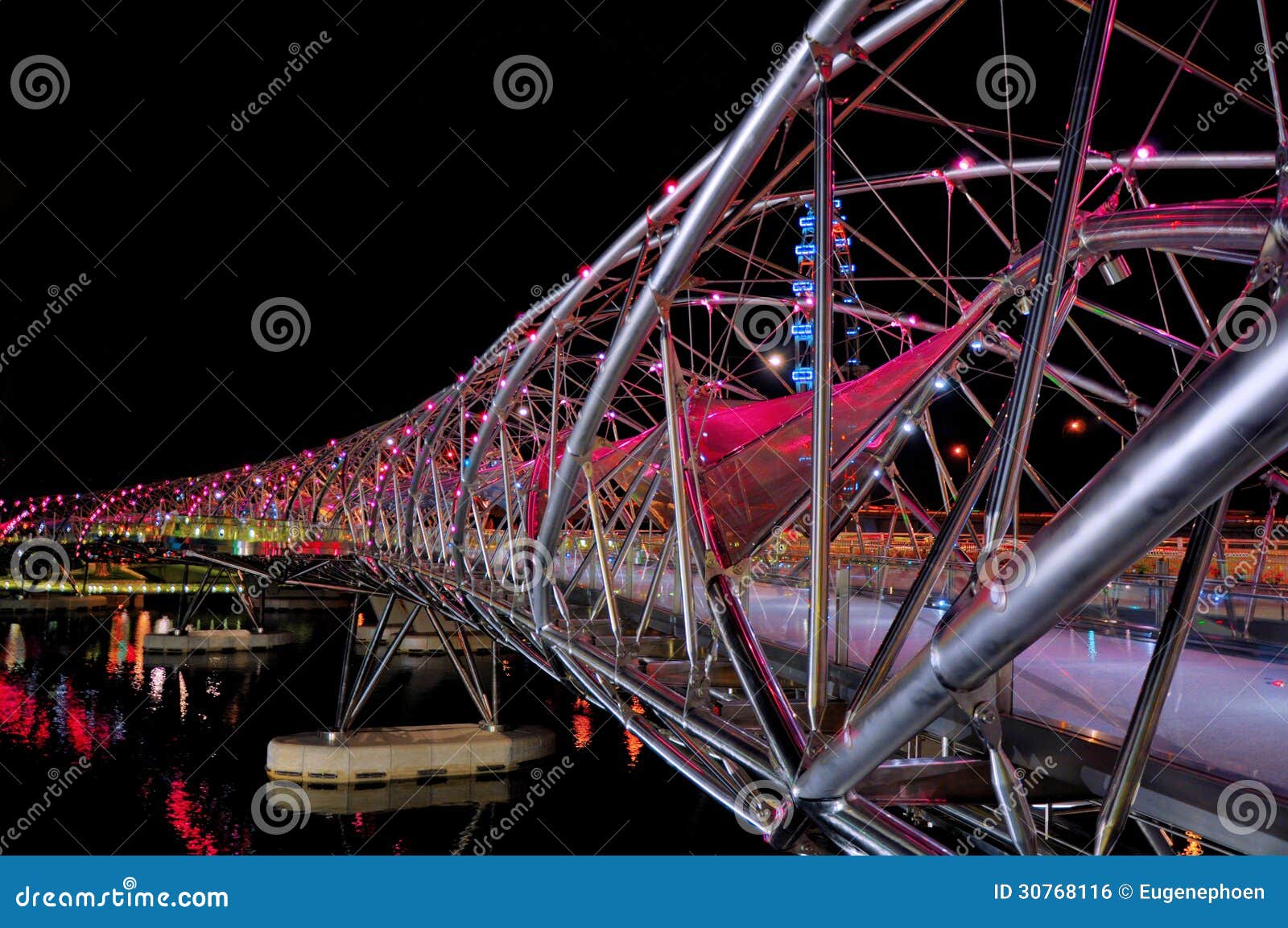 Double Helix Bridge editorial photo. Image of pink, district - 30768116