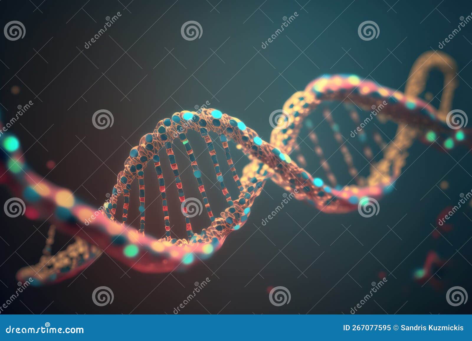Double Helix DNA Strands on a Pink. Generative AI Stock Illustration ...