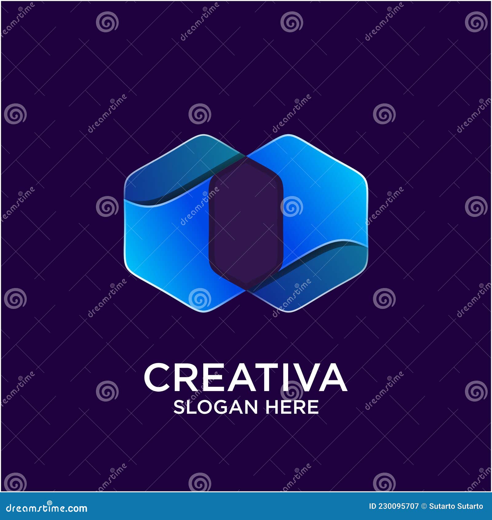 Double Hexagon Awesome Gradient Logo Stock Vector - Illustration of vector, technical: 230095707