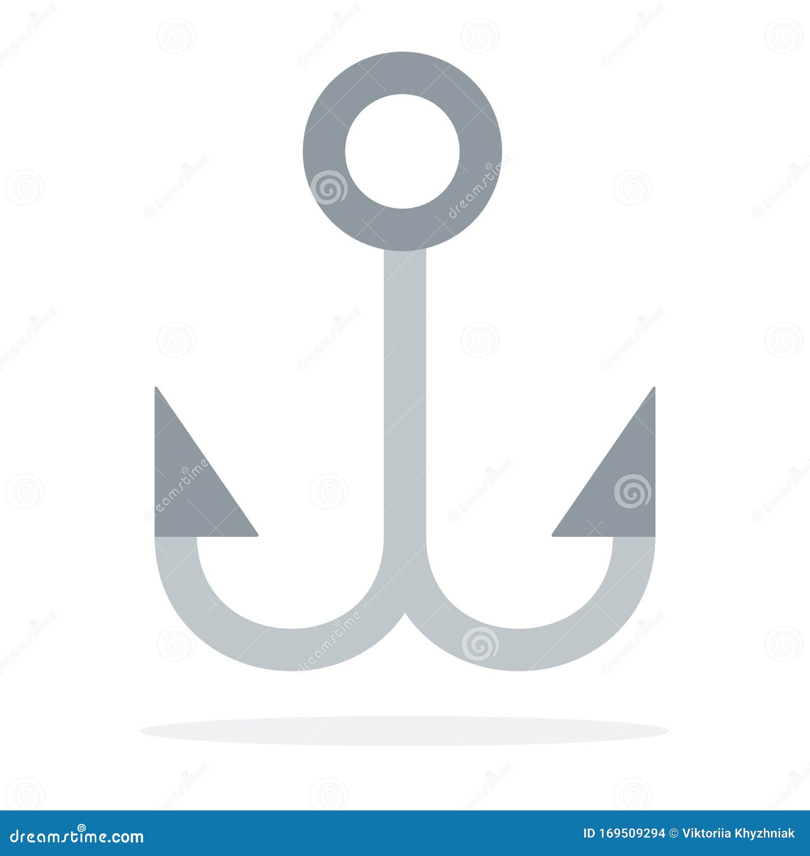 Double Hook for Fishing Flat Isolated Stock Vector - Illustration of ...