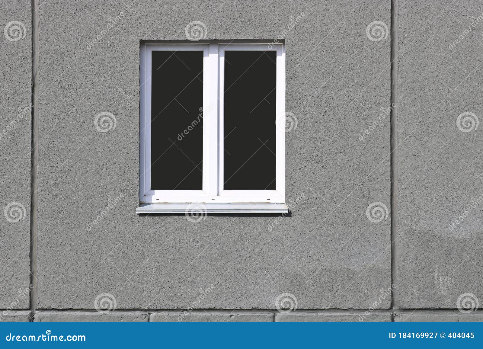 A Double-hung Window In The Concrete Slab Of The New House. The Texture ...