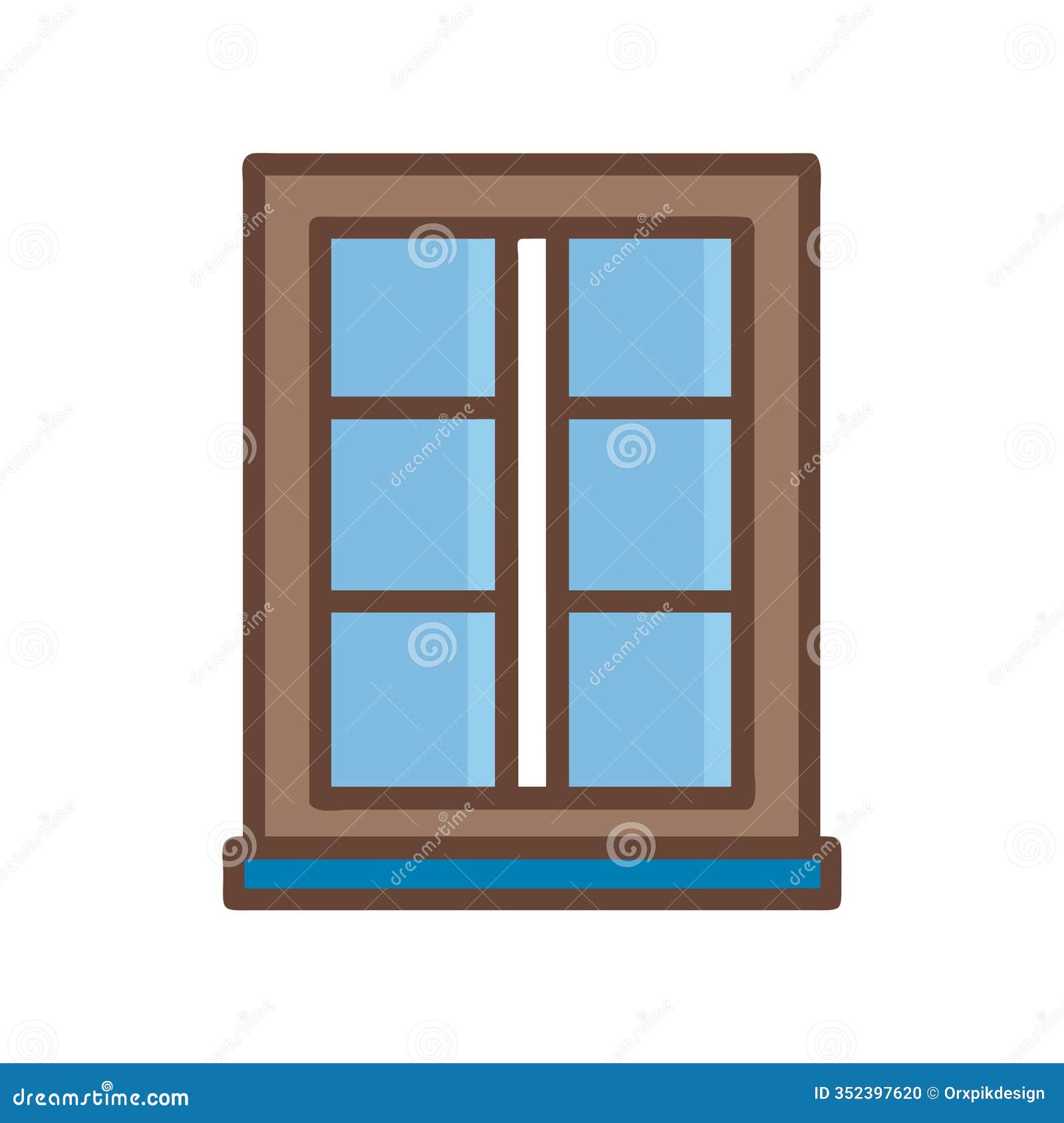 Double Hung Window Design for Modern Architecture Stock Illustration ...
