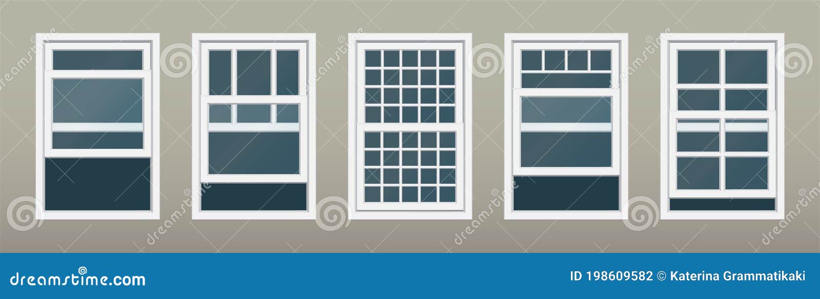 Double Hung Window Drawing Vector Illustration Clip Art | CartoonDealer ...