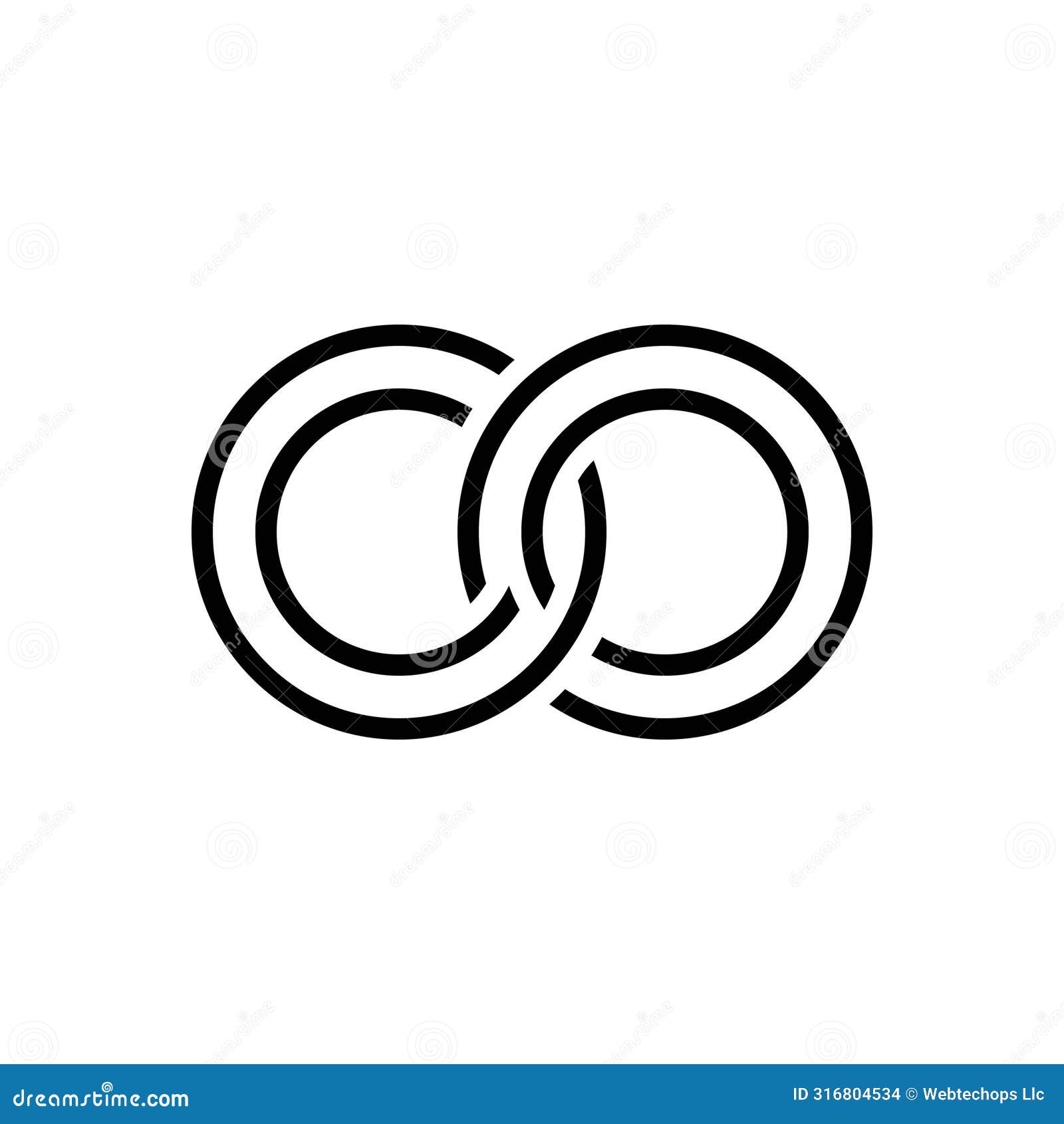 Black Line Icon for Double, Resemble and Attached Stock Vector ...