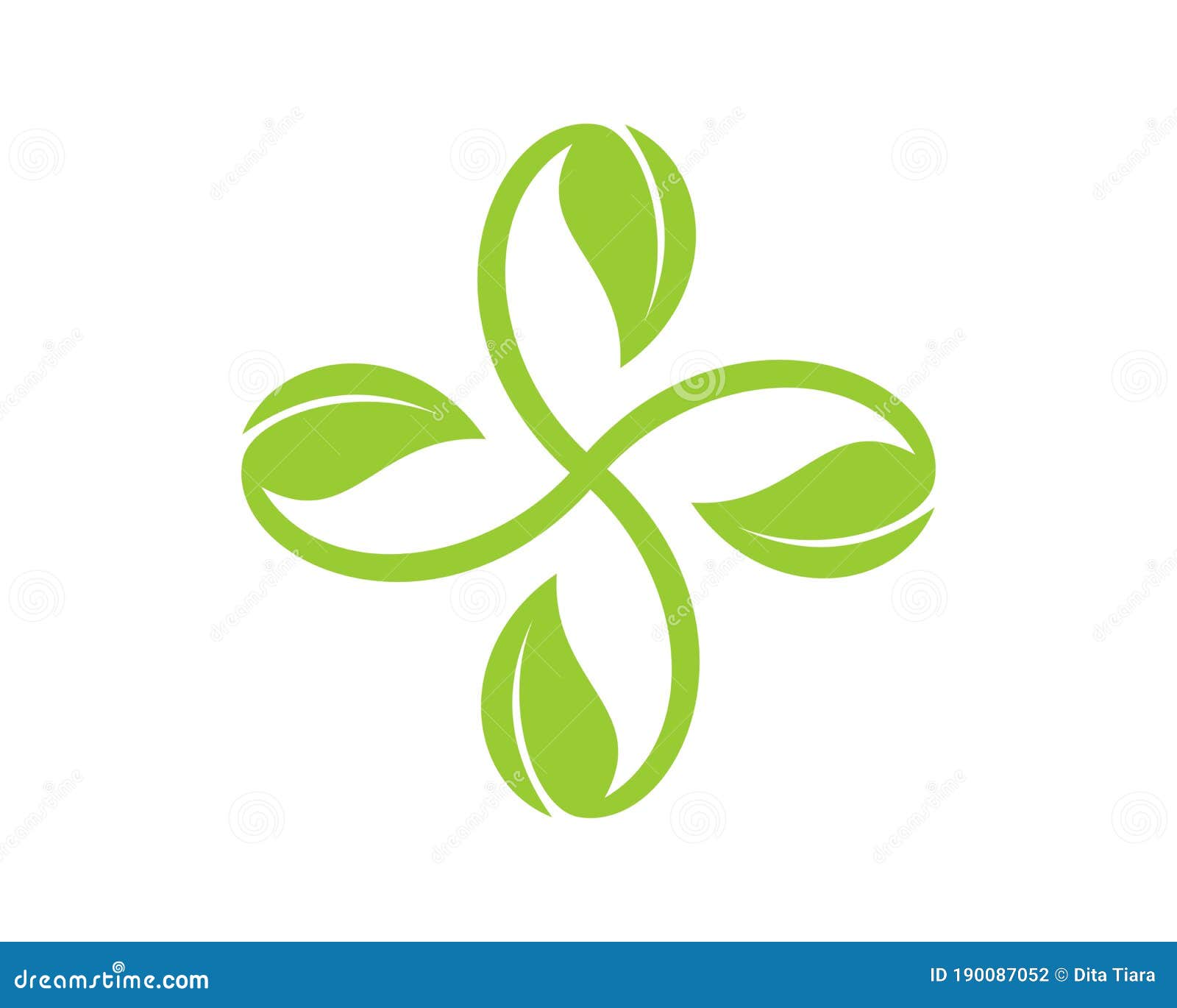 Double Infinity Leaf Crossing Stock Vector - Illustration of logo ...