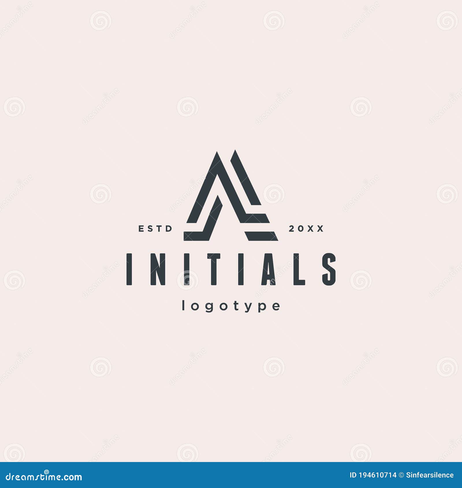 Double a Initial Letters Hipster Logo Design Template Simple Geometric ...