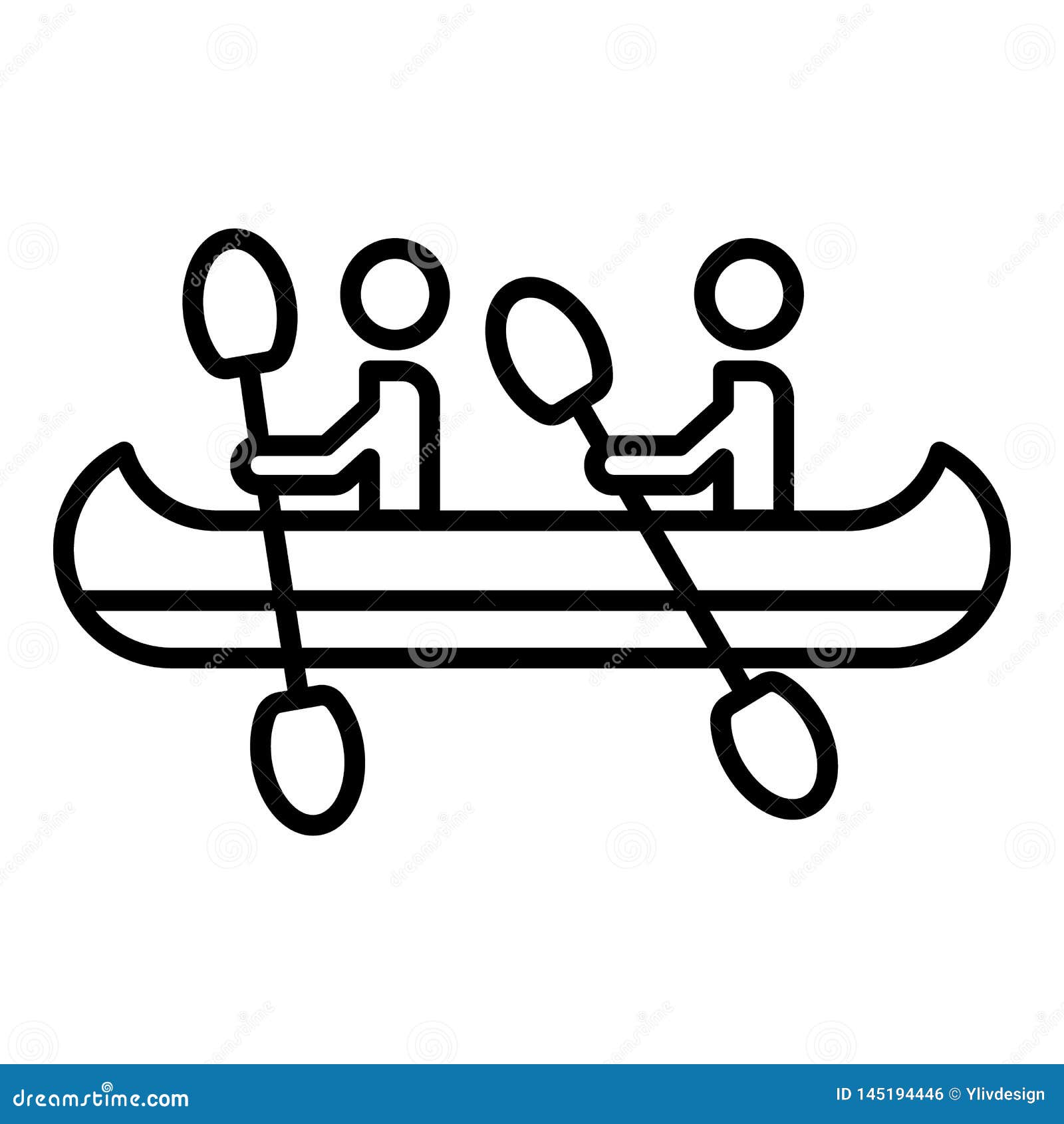 Double Kayak Boat Icon, Outline Style Stock Vector - Illustration of ...