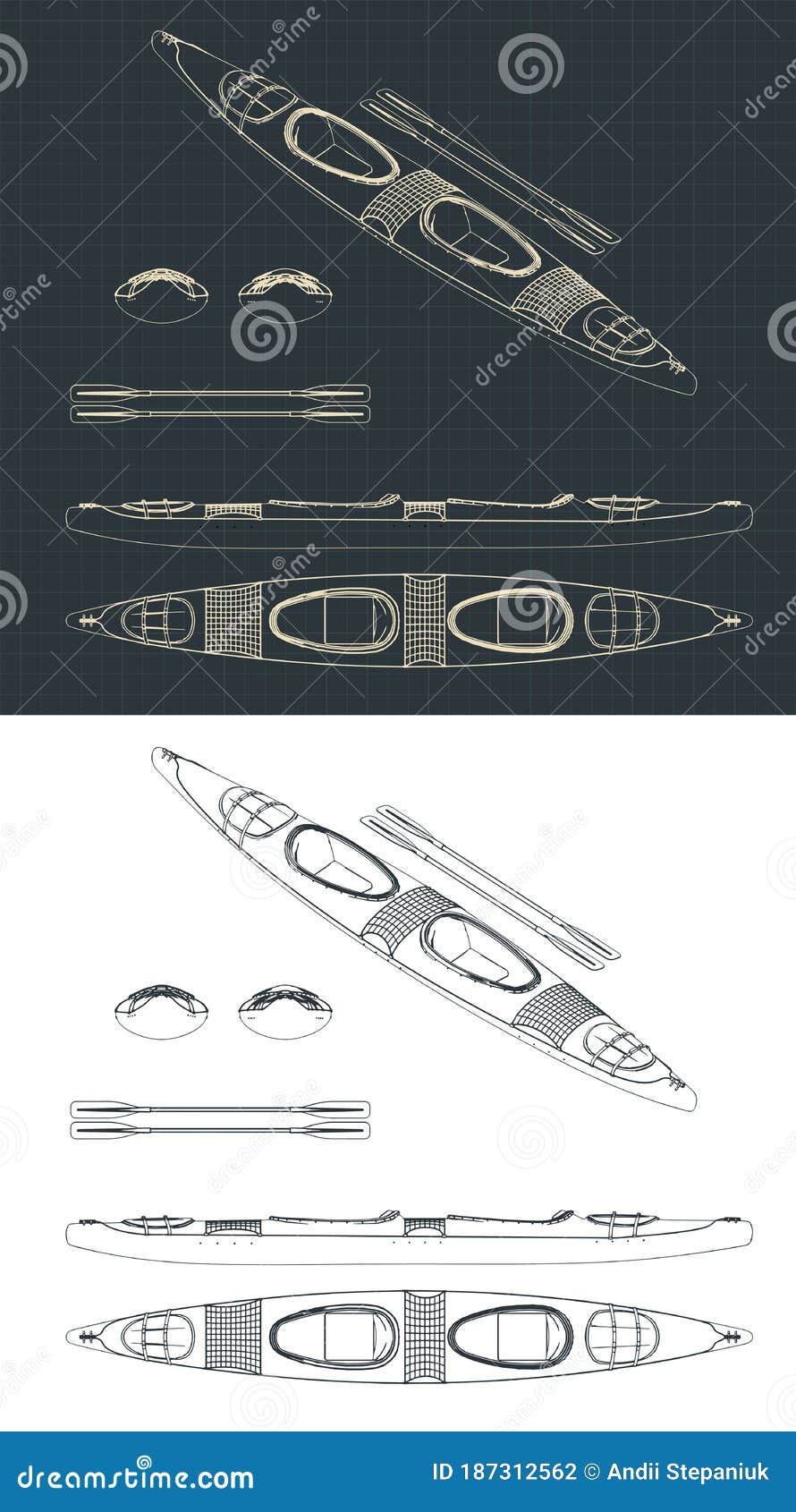 Double kayak drawings stock vector. Illustration of kayaking - 187312562