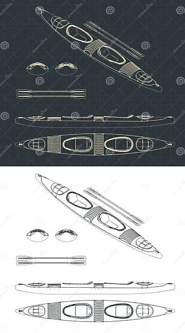 Double kayak drawings stock vector. Illustration of kayaking - 187312562
