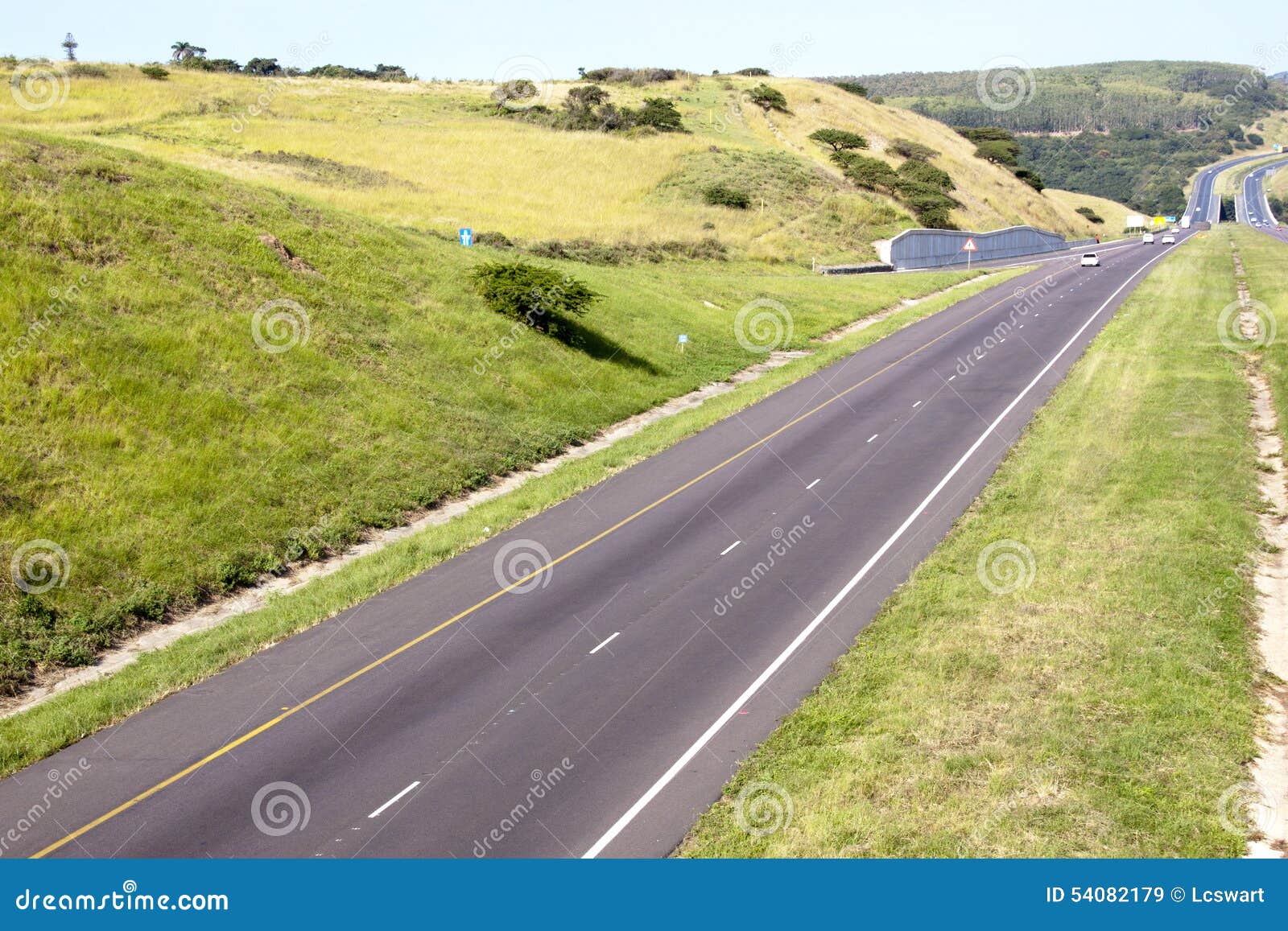 Double Lane Highway Disappearing into the Distance Stock Image - Image ...
