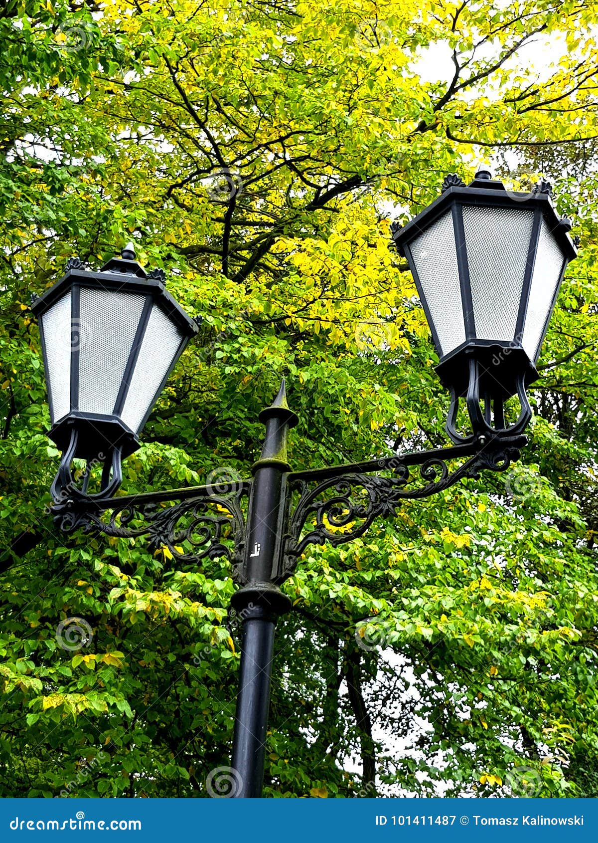 Double lantern stock image. Image of park, lamp, decorative - 101411487