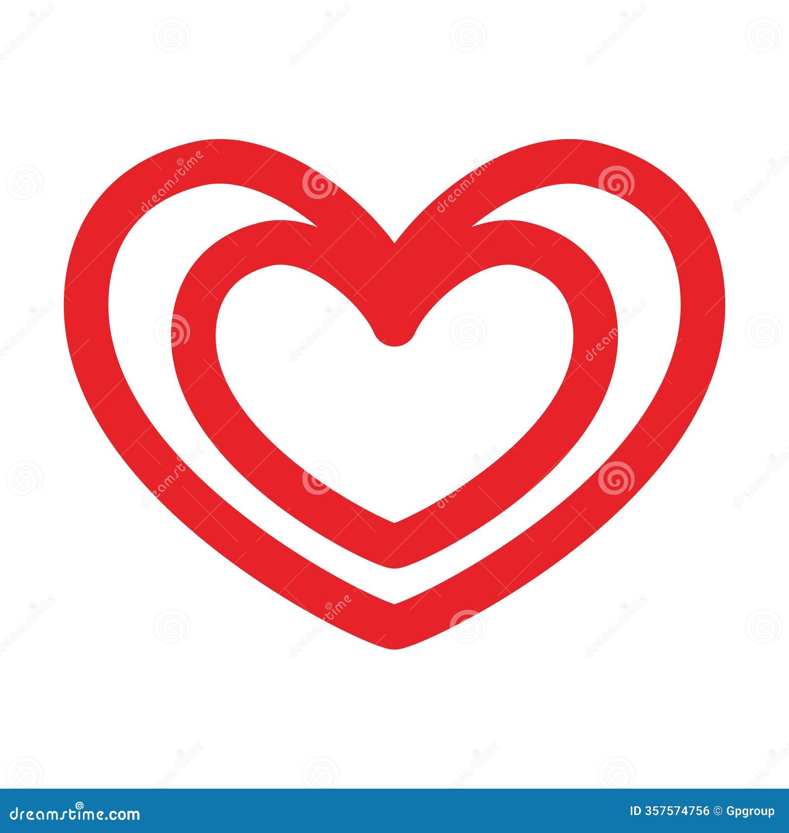 Double layered heart stock illustration. Illustration of double - 357574756
