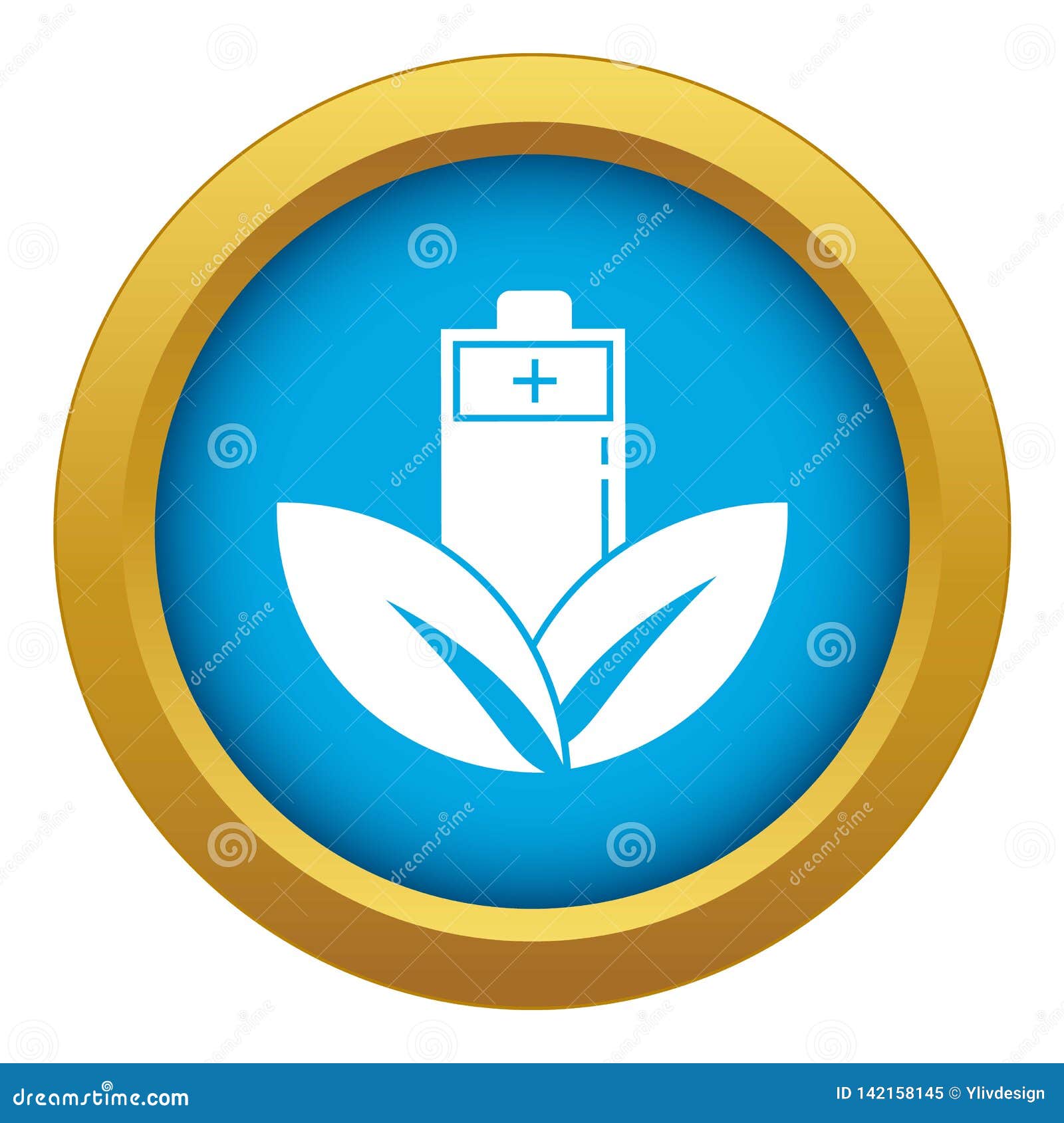 Double Leaf Icon Blue Vector Isolated Stock Vector - Illustration of ...
