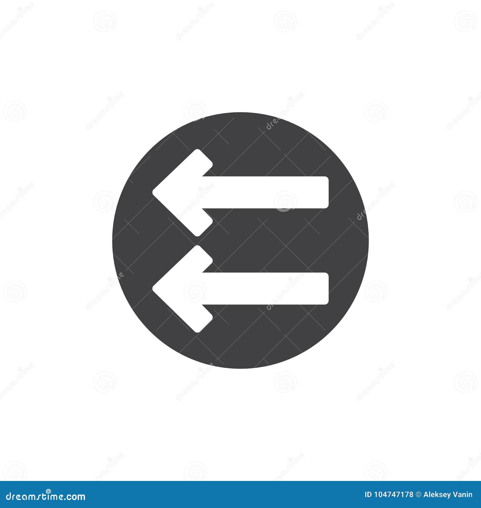 Double Left Arrows Icon Vector Stock Vector - Illustration of logo ...