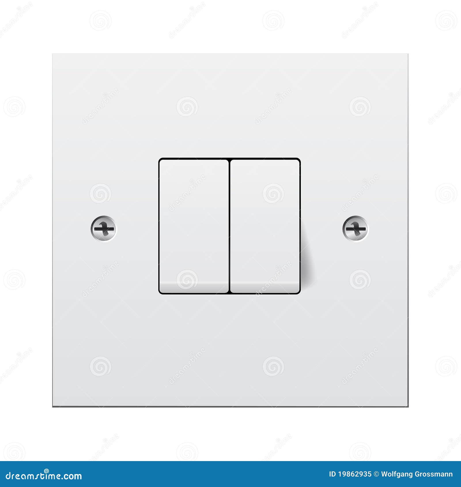 Double Light Switch Mockup Isolated On White Background Vector ...