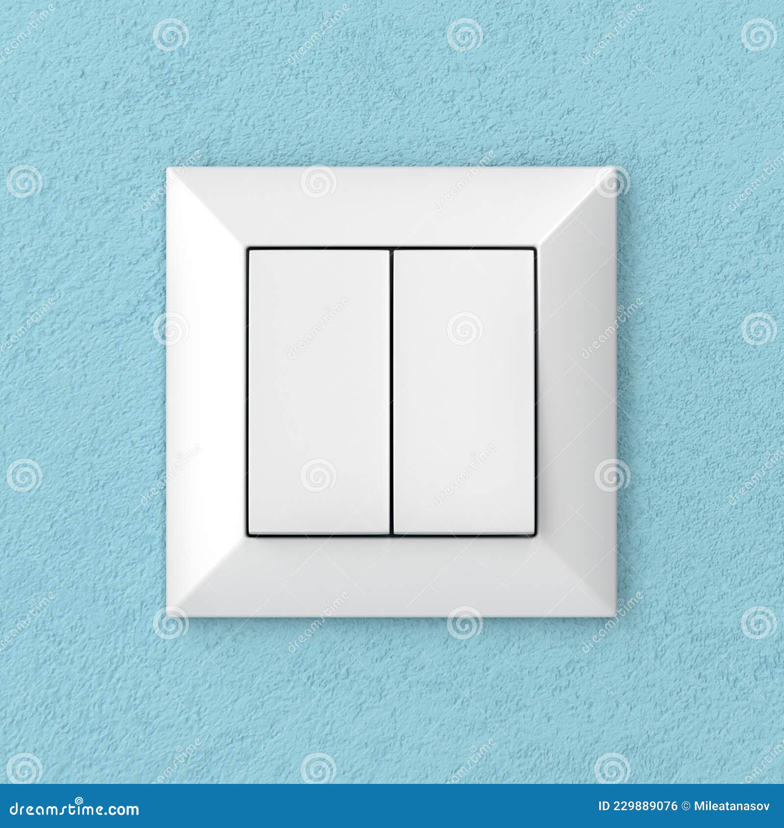 Double Light Switch Mockup Isolated On White Background Vector ...