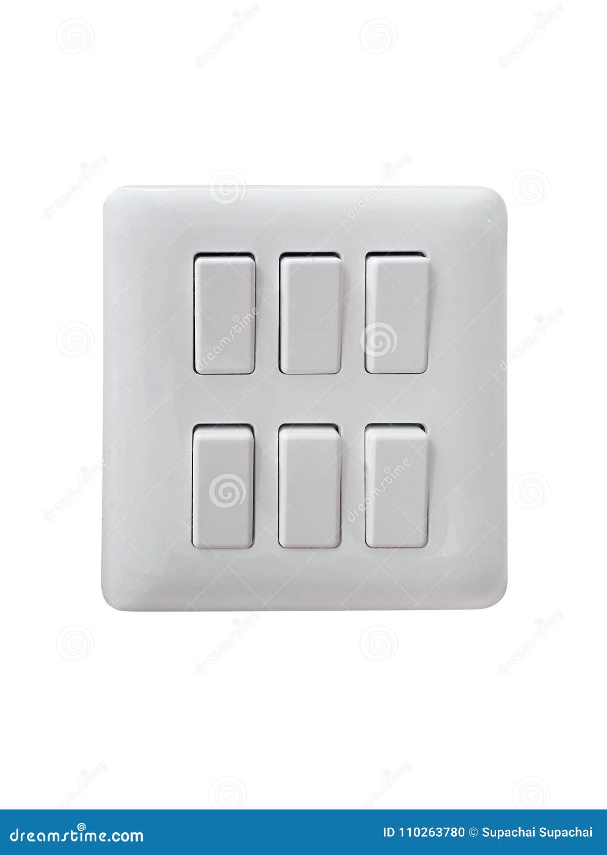 Double Light Switch Isolated on White Background Stock Photo - Image of ...