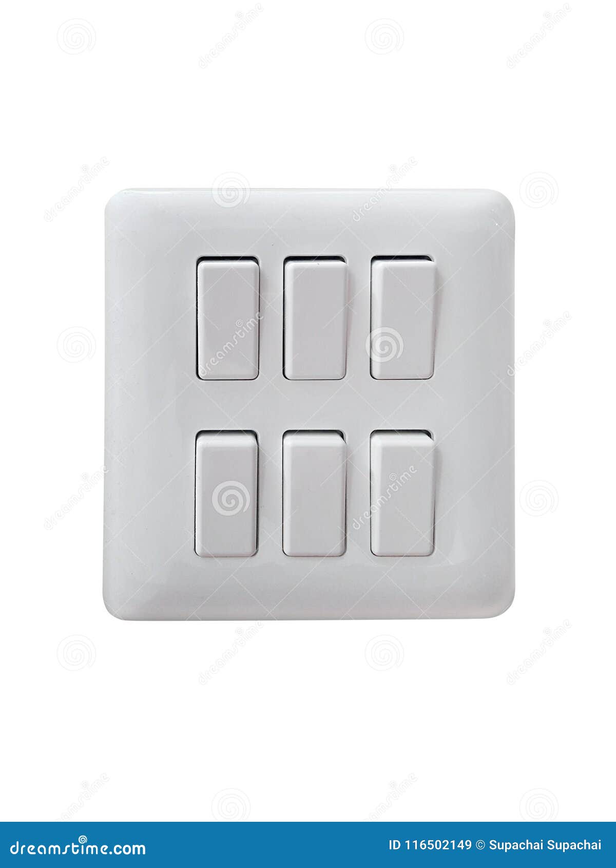 Double Light Switch Isolated on White Background Stock Image - Image of ...
